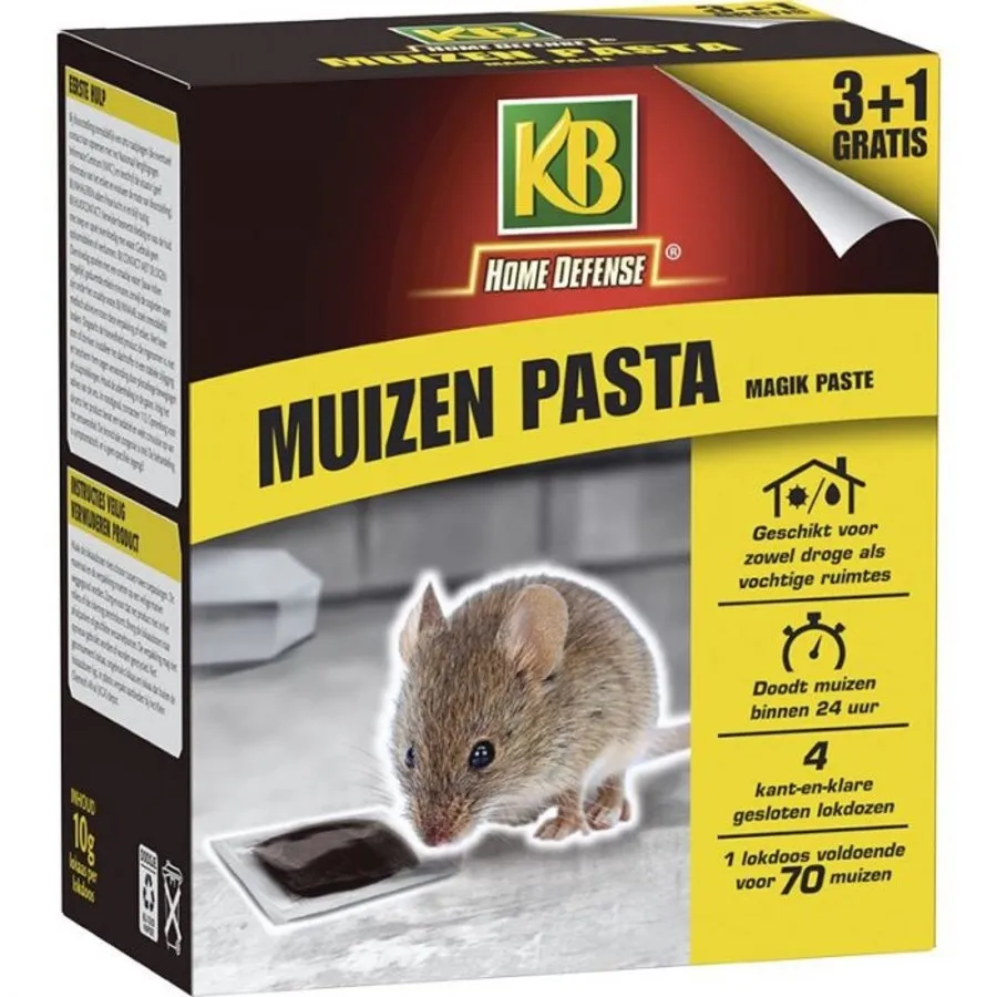 KB Home Muizen Pasta Alphachloralose vierlok doosjes ...