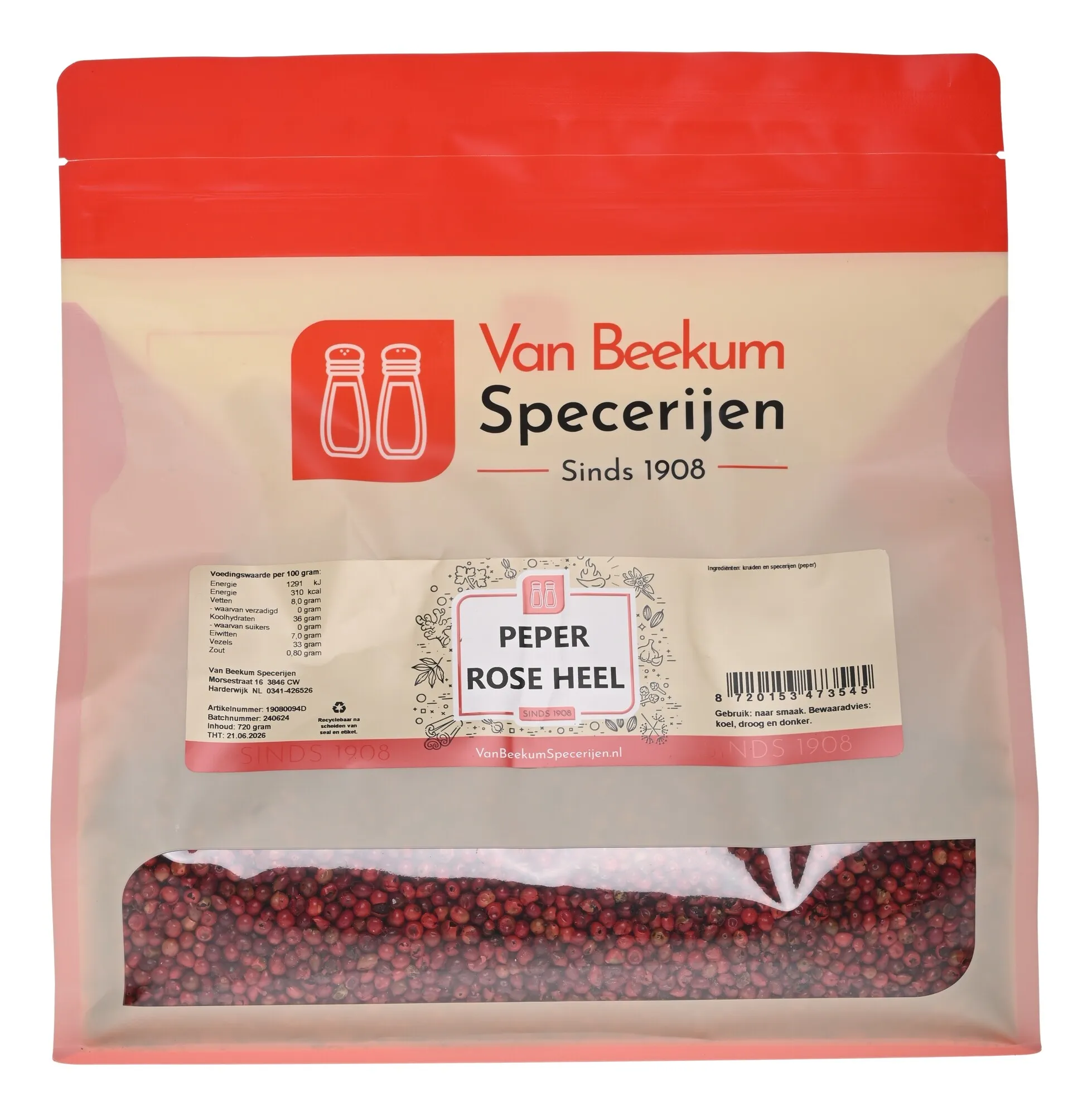 Roze peper kopen - peperkorrels | Van Beekum Specerijen