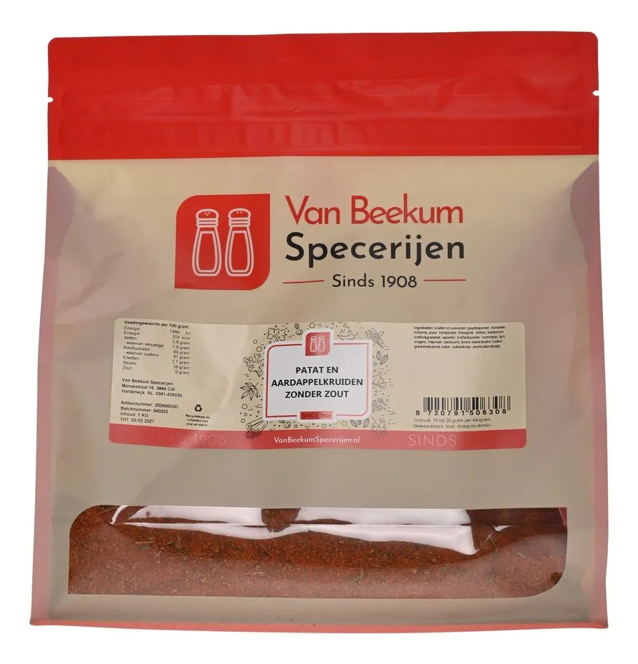 Patat & Aardappelkruiden Zonder Zout | Van Beekum Specerijen 1908