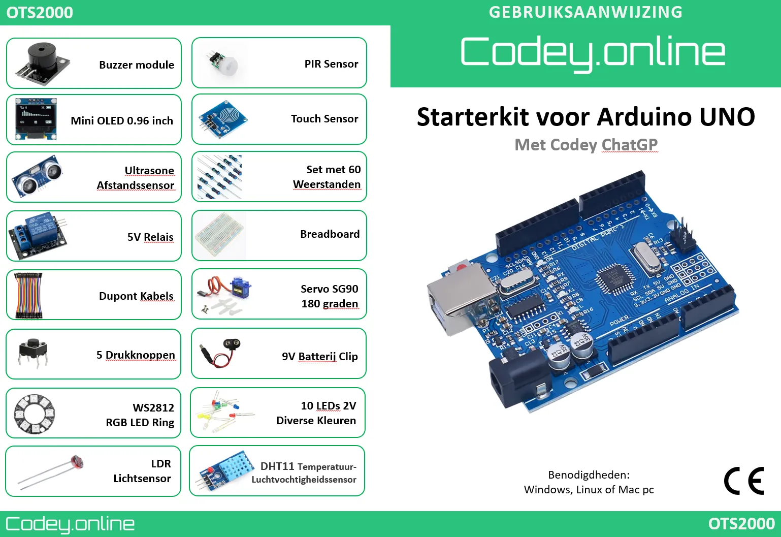 Starterkit voor Arduino UNO met Codey ChatGPT AI - OTRONIC