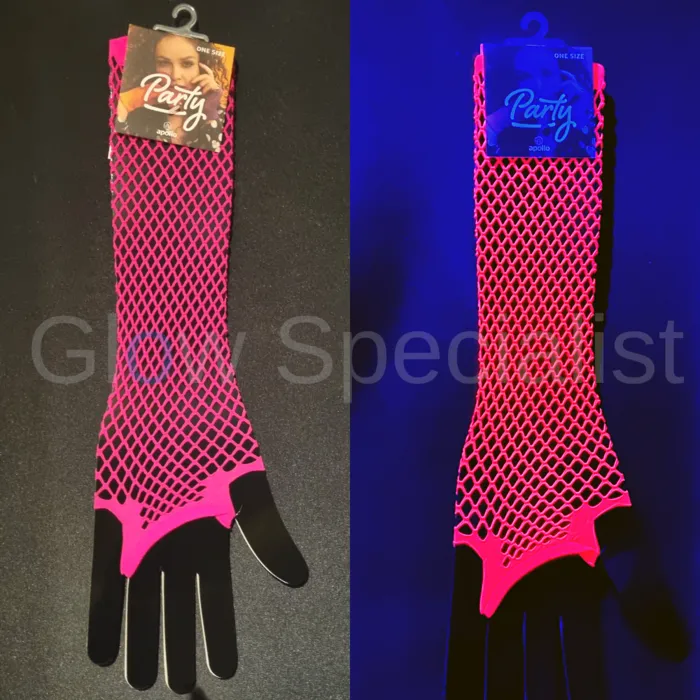 UV / BLACKLIGHT NEON GLOVES - FINGERLESS - 35 CM - Glow Specialist ...